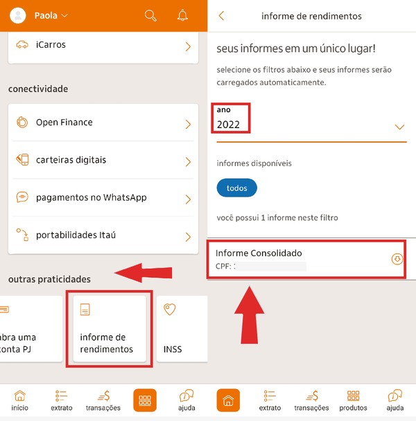 IRPF 2023: como consultar informe de rendimentos 2022 pelo Itaú