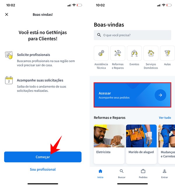 GetNinjas: como funciona app para contratar profissionais e serviços