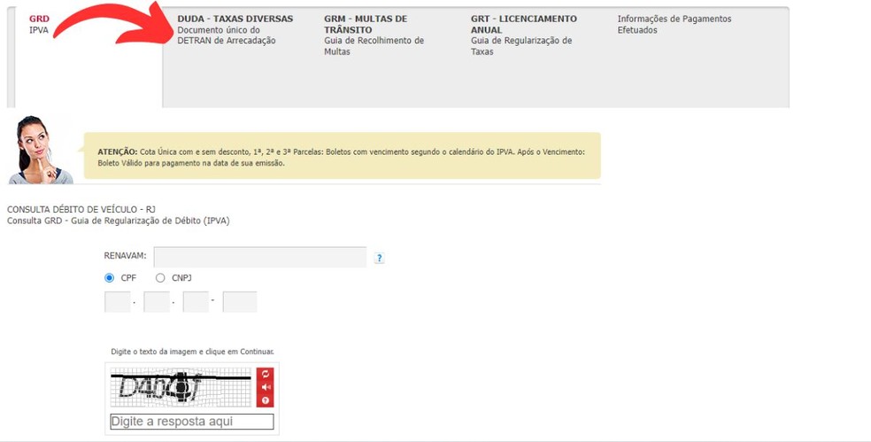 Detran-RJ: como pagar DUDA no site do Bradesco