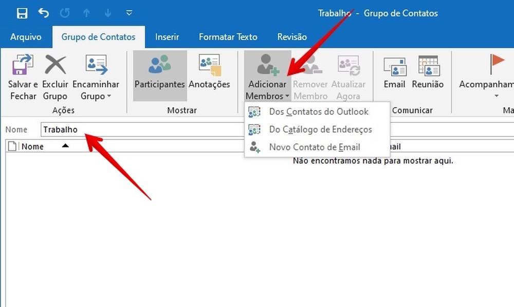 Como criar um grupo de e-mail no Outlook