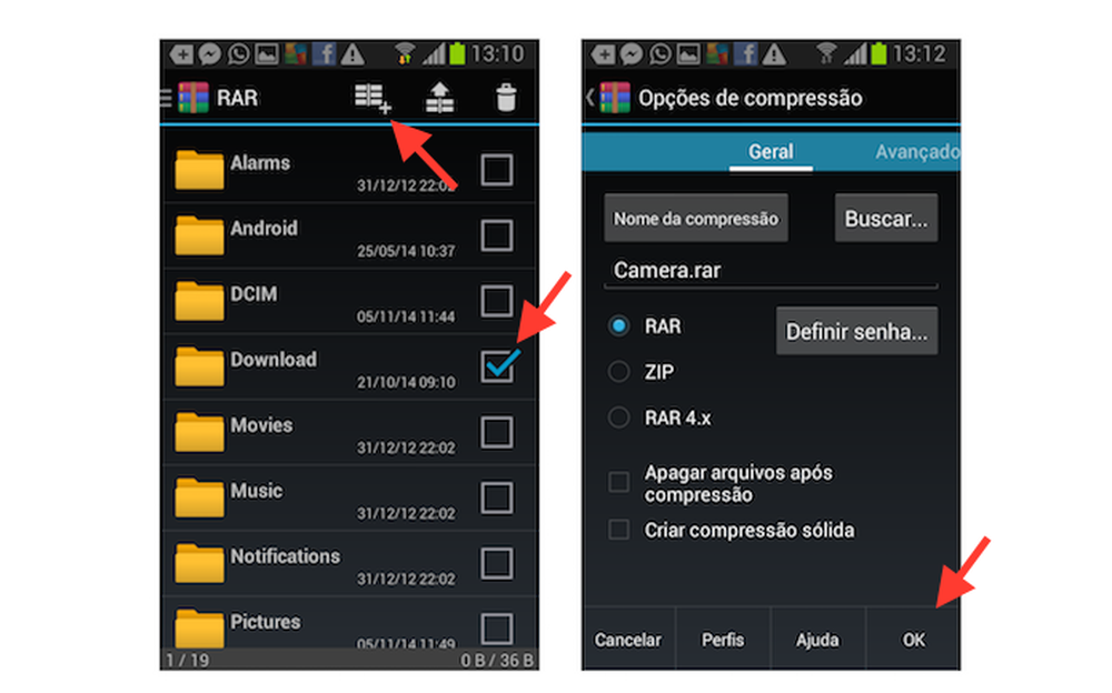 Aprenda a compactar pastas e arquivos com o RAR para Android