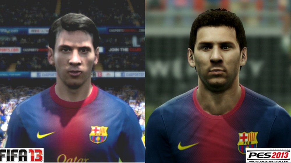 Fotos comparam rostos dos jogadores em Fifa 13 e PES 2013