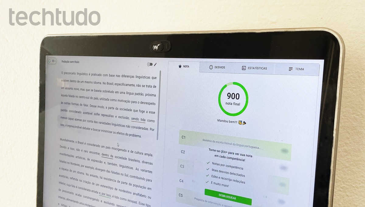 Glau: site para corrigir redação grátis ajuda a tirar nota 1000 no Enem