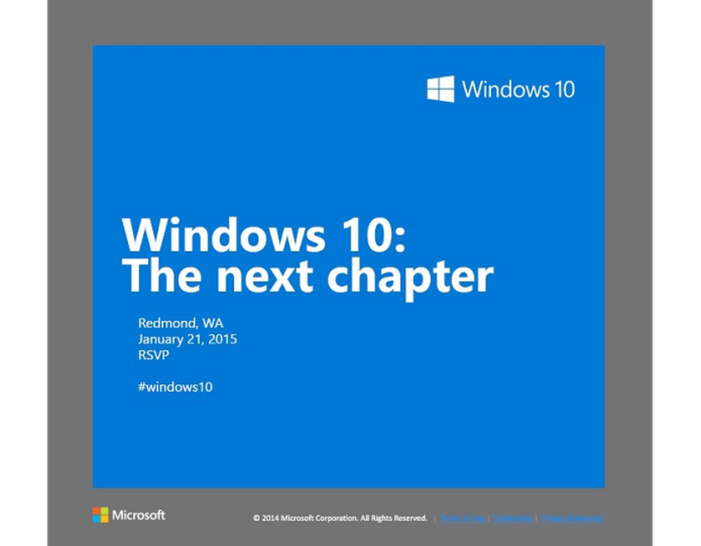 Microsoft marca evento sobre o Windows 10 para janeiro de 2015