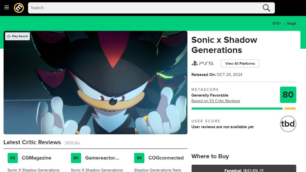Sonic X Shadow Generations: tudo sobre gameplay, plataformas e mais do jogo