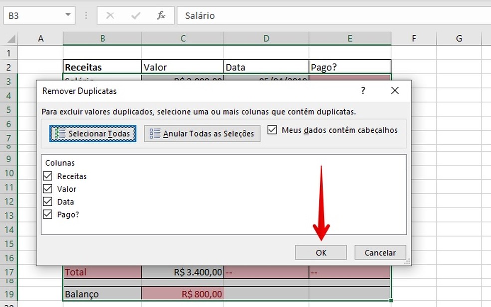 Como remover duplicados no Excel