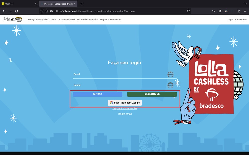 Lolla Cashless: como carregar a pulseira do Lollapalooza 2023 pelo PC