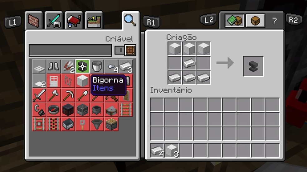 Como fazer bigorna no Minecraft