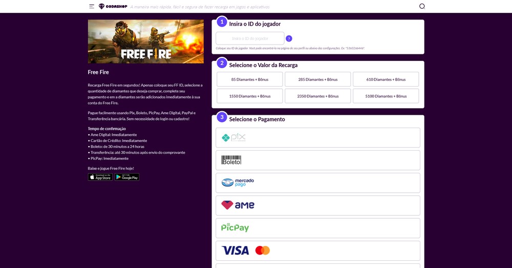 Codashop é confiável? Site faz recarga de diamantes no Free Fire