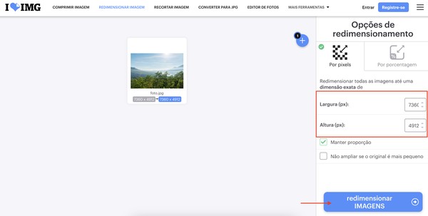 Como redimensionar imagem online, no PC Windows ou macOS e celular
