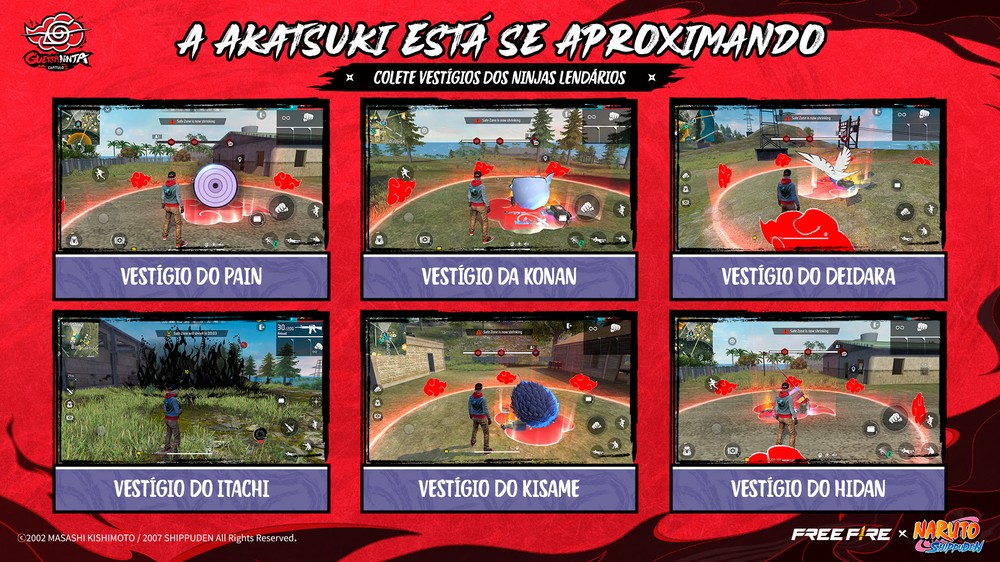 Naruto no Free Fire: veja skins, itens e mais da parceria Guerra Ninja