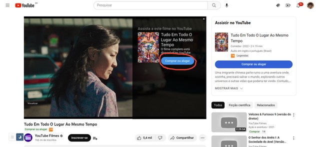 Como assistir a filmes no YouTube