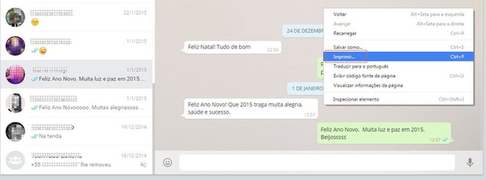 WhatsApp Web: veja como salvar trechos de conversas em PDF e imprimir