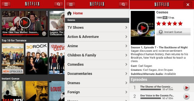 Aplicativo do Netflix ganha nova interface para smartphones Android