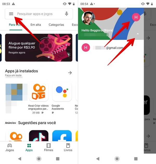 Como fazer login na conta do Google Play