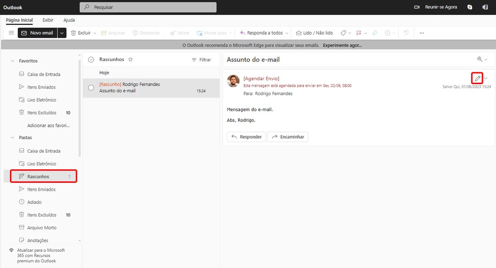 Como programar envio de e-mails no Outlook
