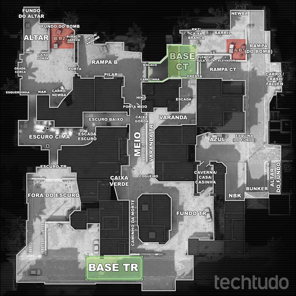 Dust2 no CS:GO: veja nomes dos lugares no mapa competitivo do jogo