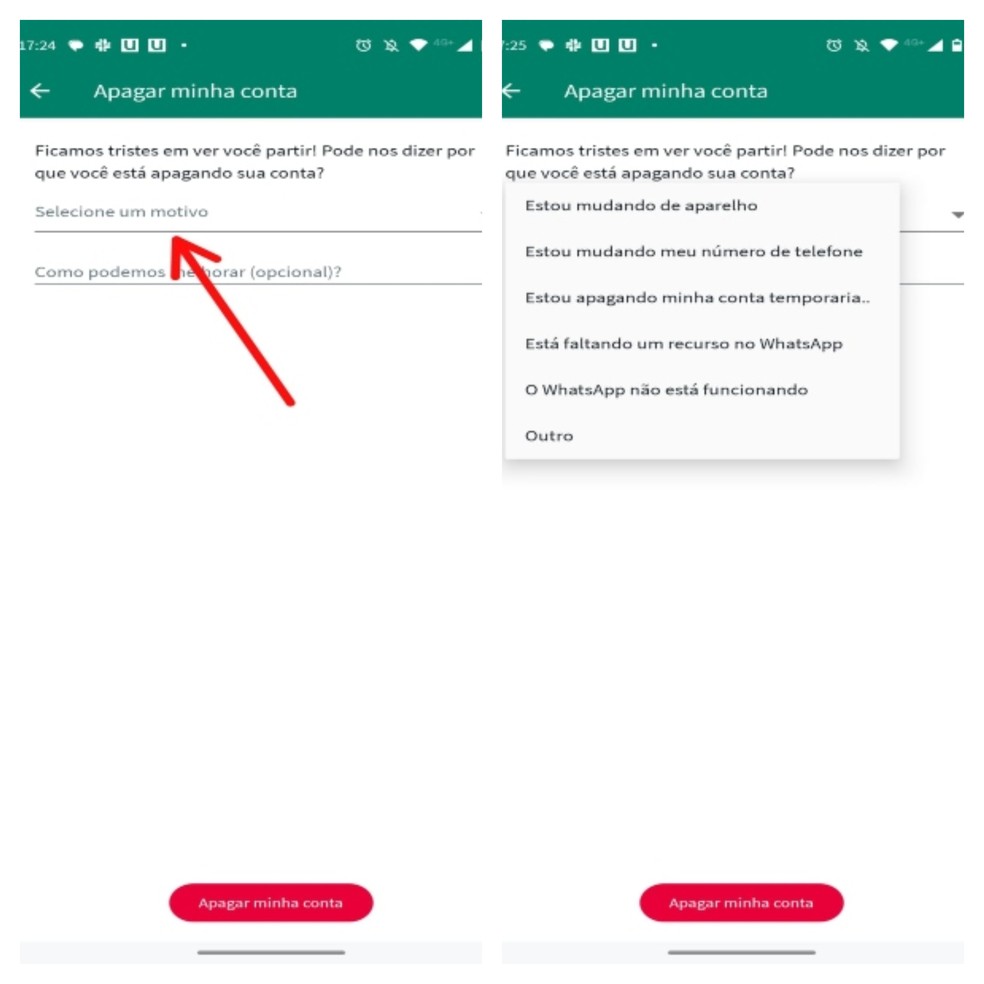 Como apagar a sua conta do WhatsApp definitivamente