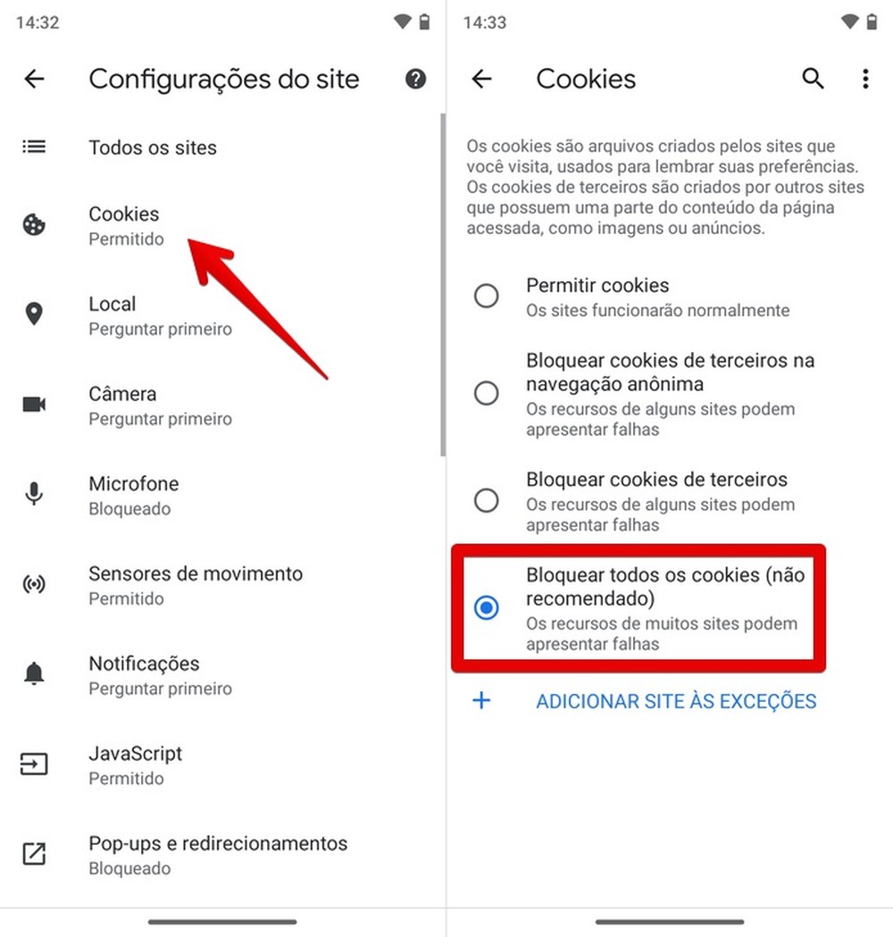 Como limpar cookies do celular Android e iPhone (iOS)