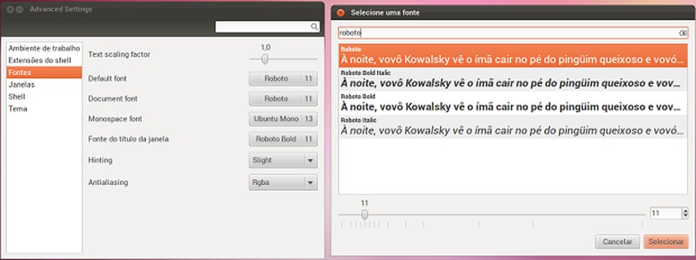 Como instalar a fonte “Roboto”, do Android, no Ubuntu