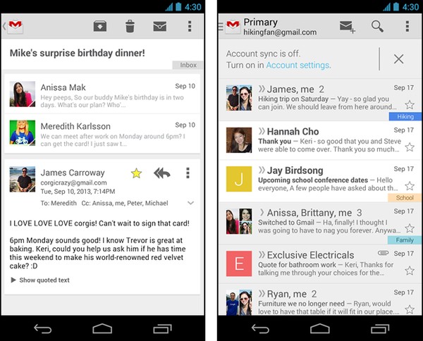 Gmail para Android ganha novo design, com e-mails em 'cards'