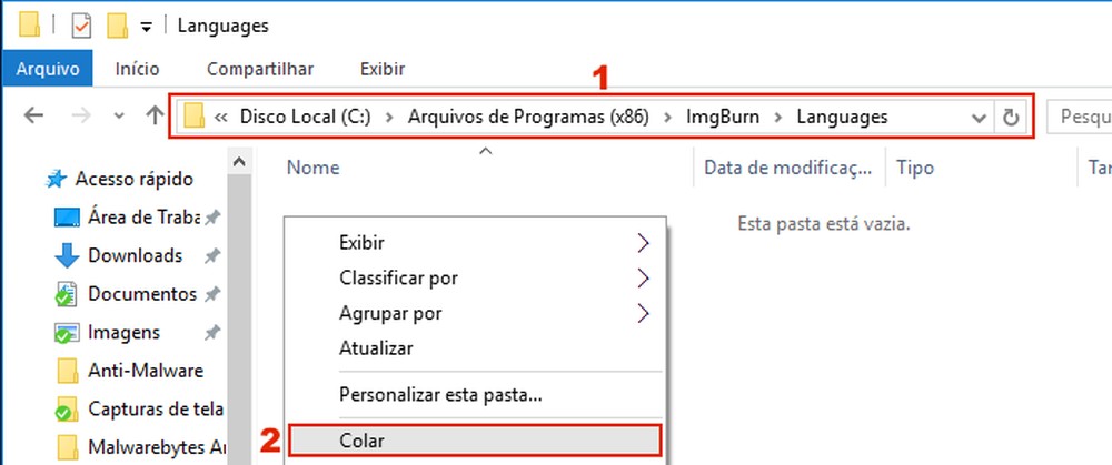 Como deixar o ImgBurn em português