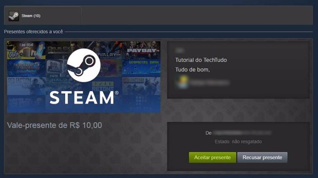 Como presentear um amigo com um vale-presente digital do Steam