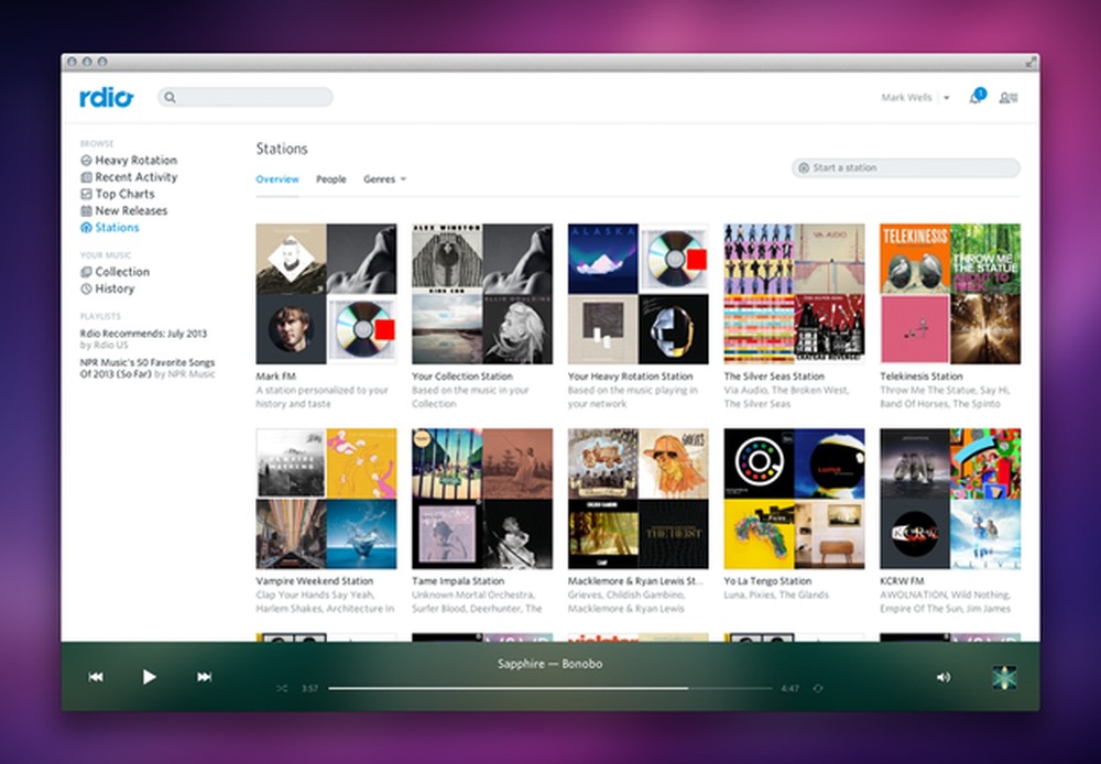 Rdio redesenha interface e lança novas estações personalizáveis