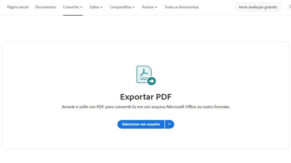 Como converter, separar ou unir PDF com o Acrobat Web