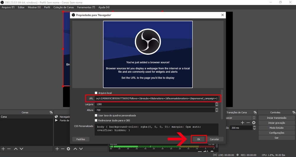 Como colocar alert box no OBS Studio e ativar notificações nas lives