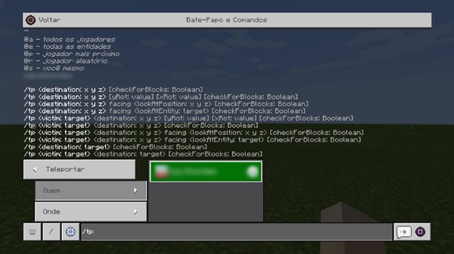 Como dar teleport (TP) no Minecraft