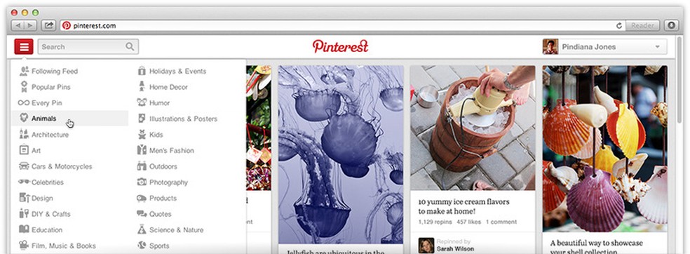 Pinterest inicia testes do seu novo layout