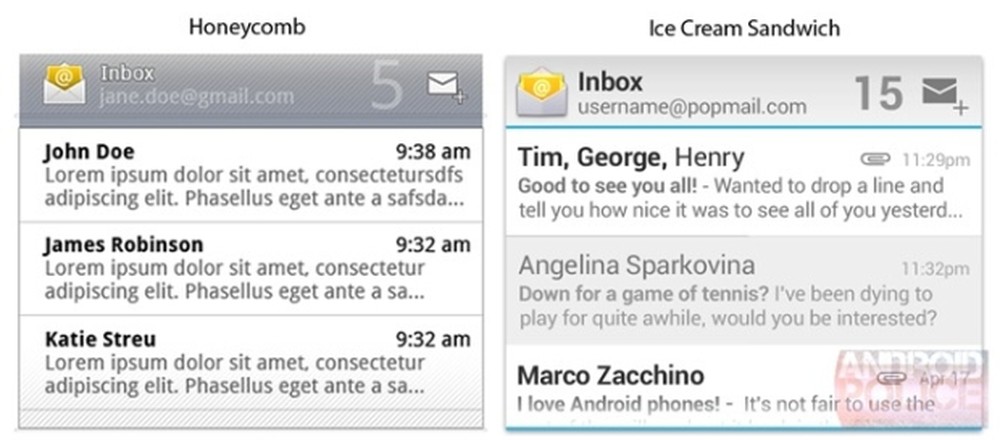 Widgets são redesenhados para o novo Android Ice Cream Sandwich