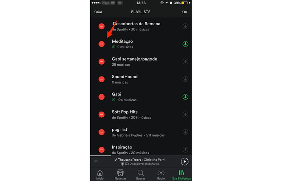 Como apagar uma música ou a playlist no Spotify