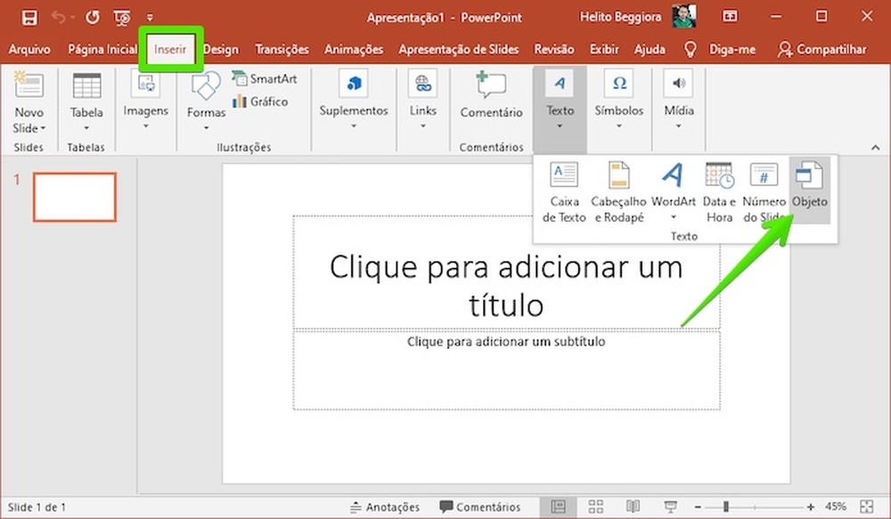 Como inserir um arquivo PDF em uma apresentação do PowerPoint