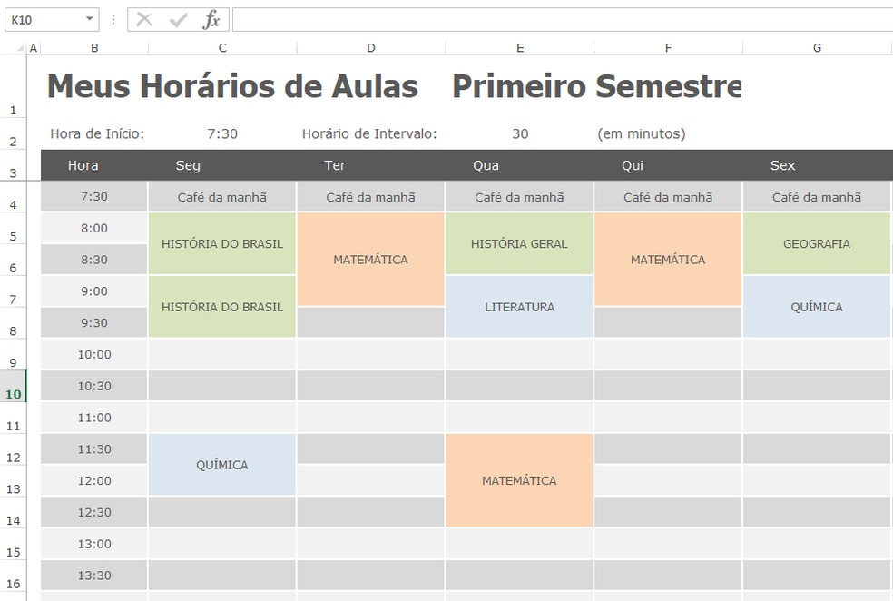 Planilha de estudos: como baixar e personalizar modelo no Excel