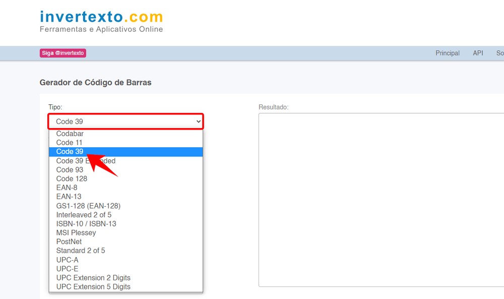 Invertexto: como usar gerador de código de barras do site