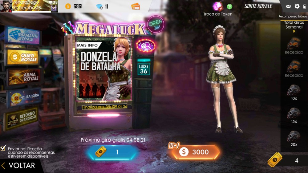 Qual foi o primeiro Ouro Royale do Free Fire? Confira todas as skins