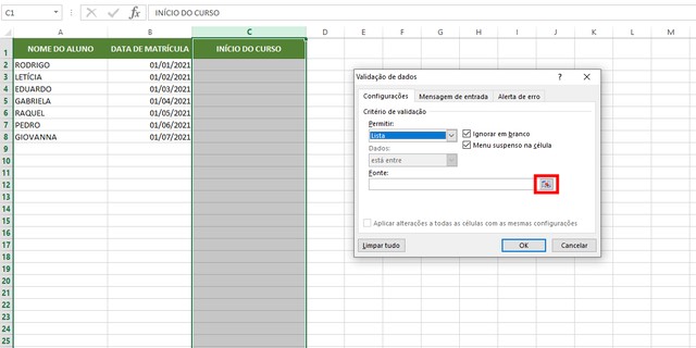 Como aplicar validação de dados no Excel