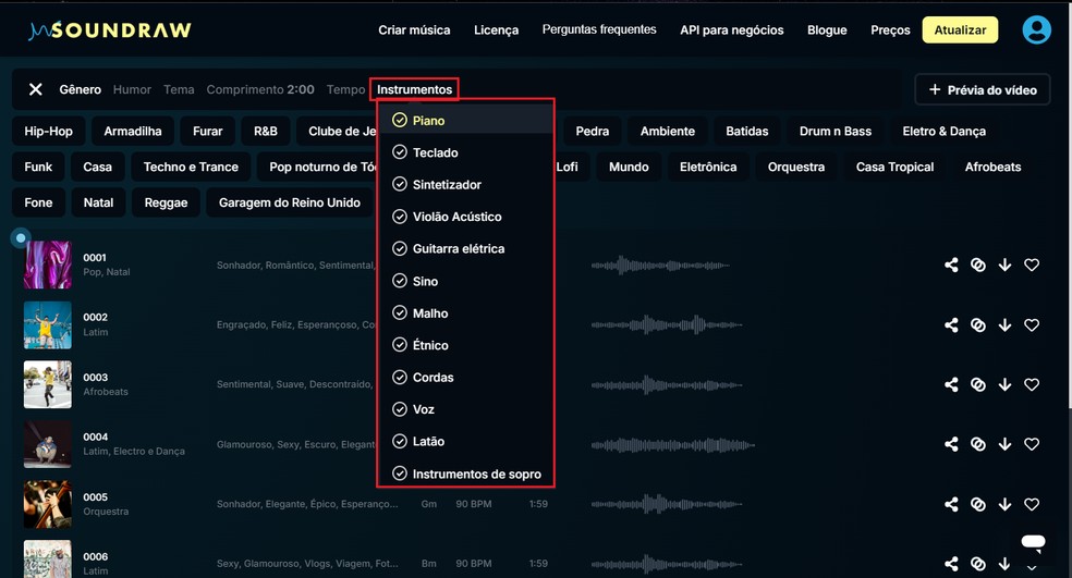 Soundraw: como usar site para criar música com inteligência artificial
