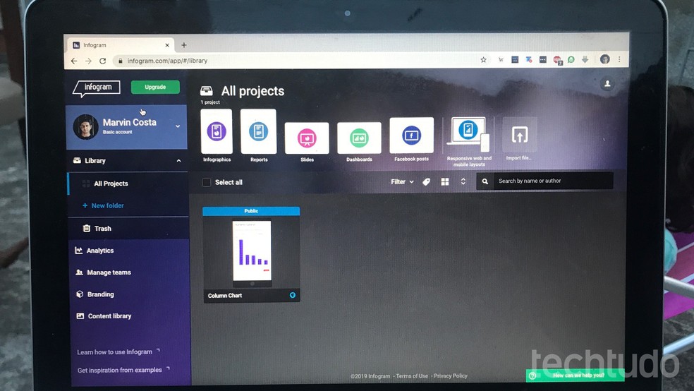 Como criar gráfico online com o Infogram