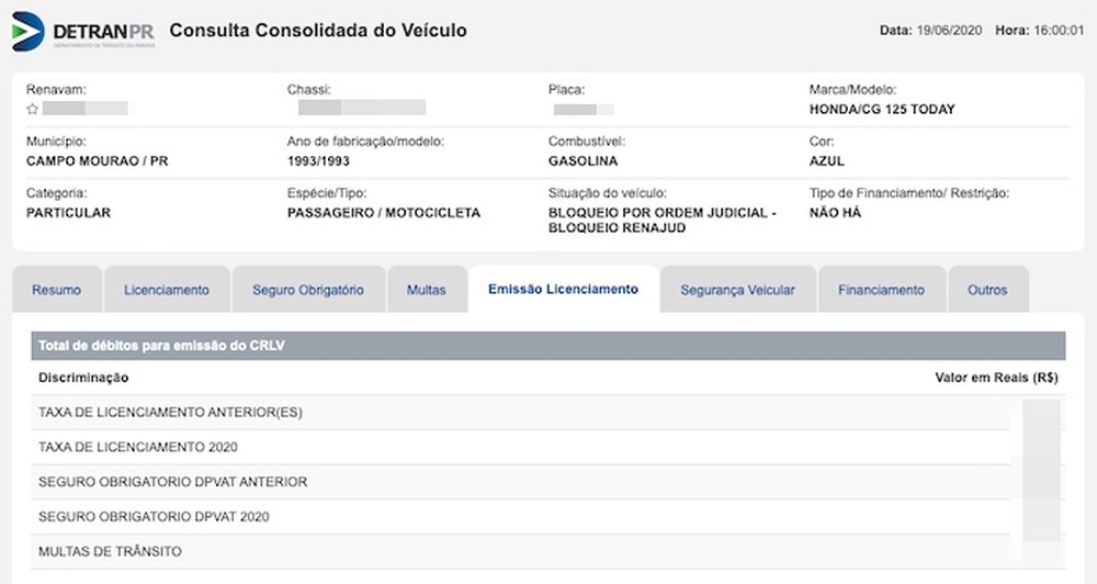 Como consultar documento de moto pela Internet