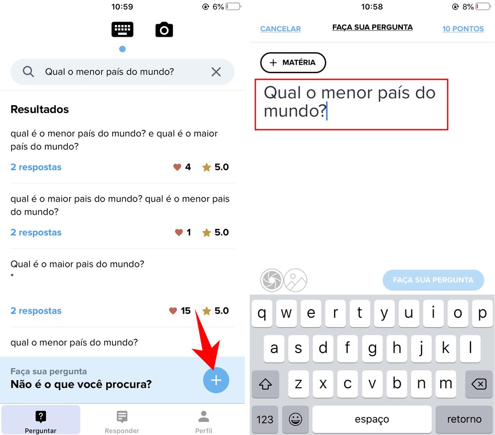 Como fazer perguntas no Brainly pelo celular