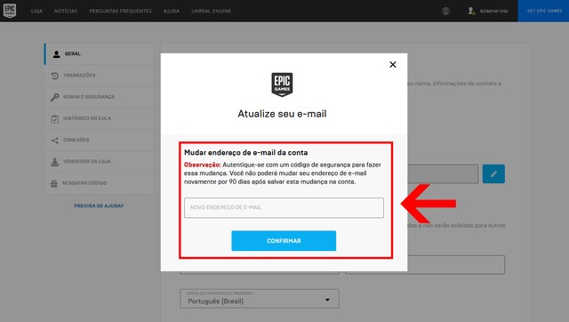 Fortnite: como mudar o e-mail da conta Epic Games