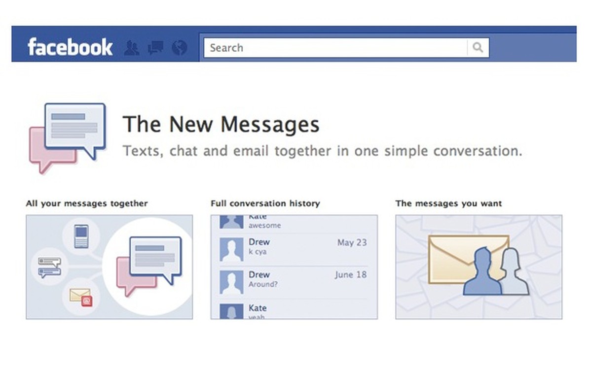 Empresa vai trocar o velho e-mail por mensagens do Facebook