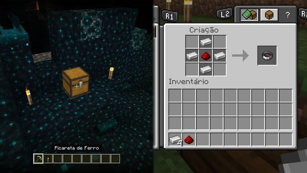 Como fazer bússola no Minecraft