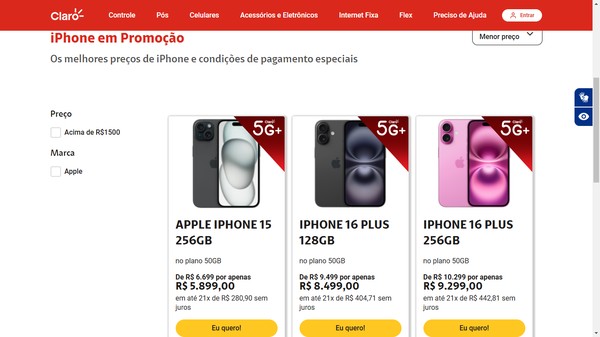iPhone na Claro: conheça catálogo da operadora e veja se vale a pena