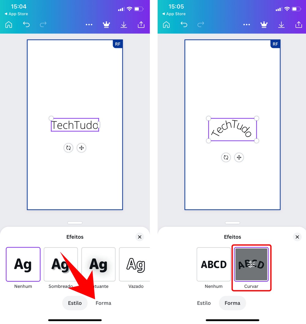 Como fazer texto curvado no Canva pelo celular