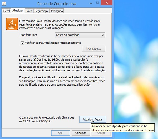 Como atualizar o Java no Windows