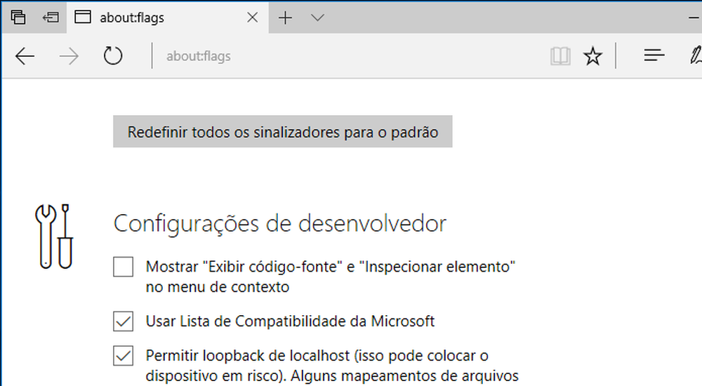 Como impedir o acesso à guia about:flags no Microsoft Edge